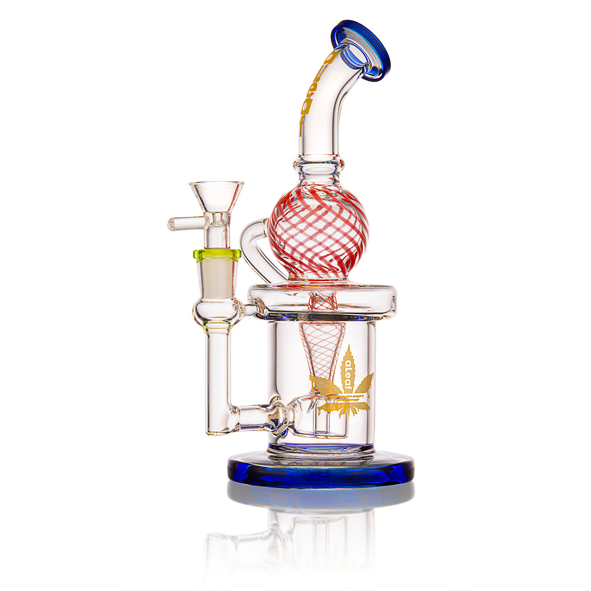 Uni Recycler W Waffle Perc Water Pipe Aleaf Glass