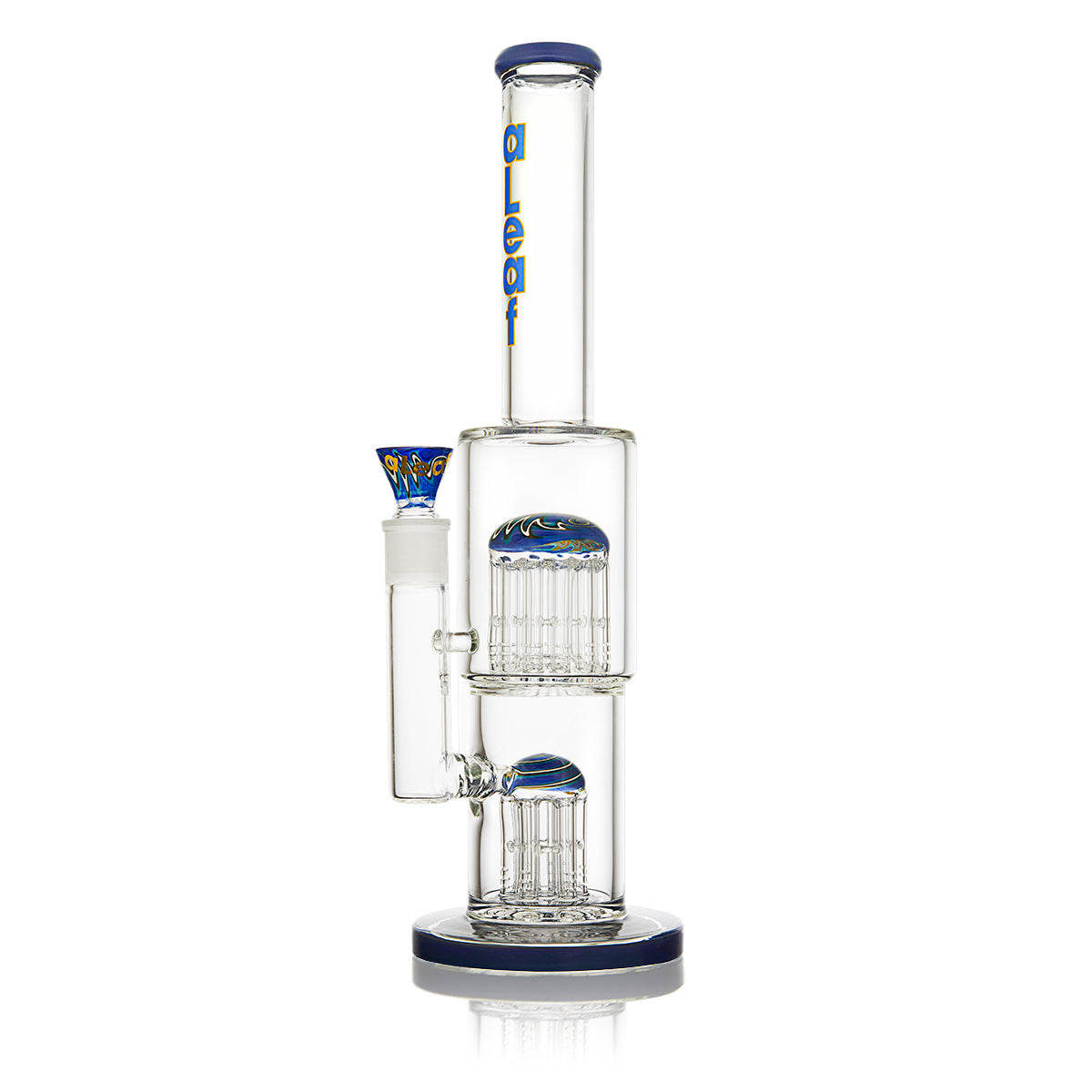 14" aLeaf® Double Tree US Wig Wag Water Pipe w/Matching Bowl – aLeaf Glass