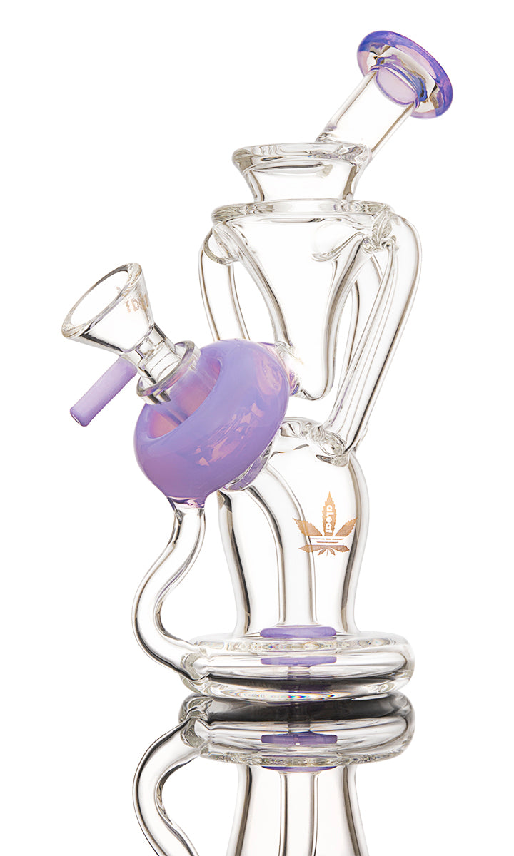 Bottle Quad Recycler Water Pipe – aLeaf Glass