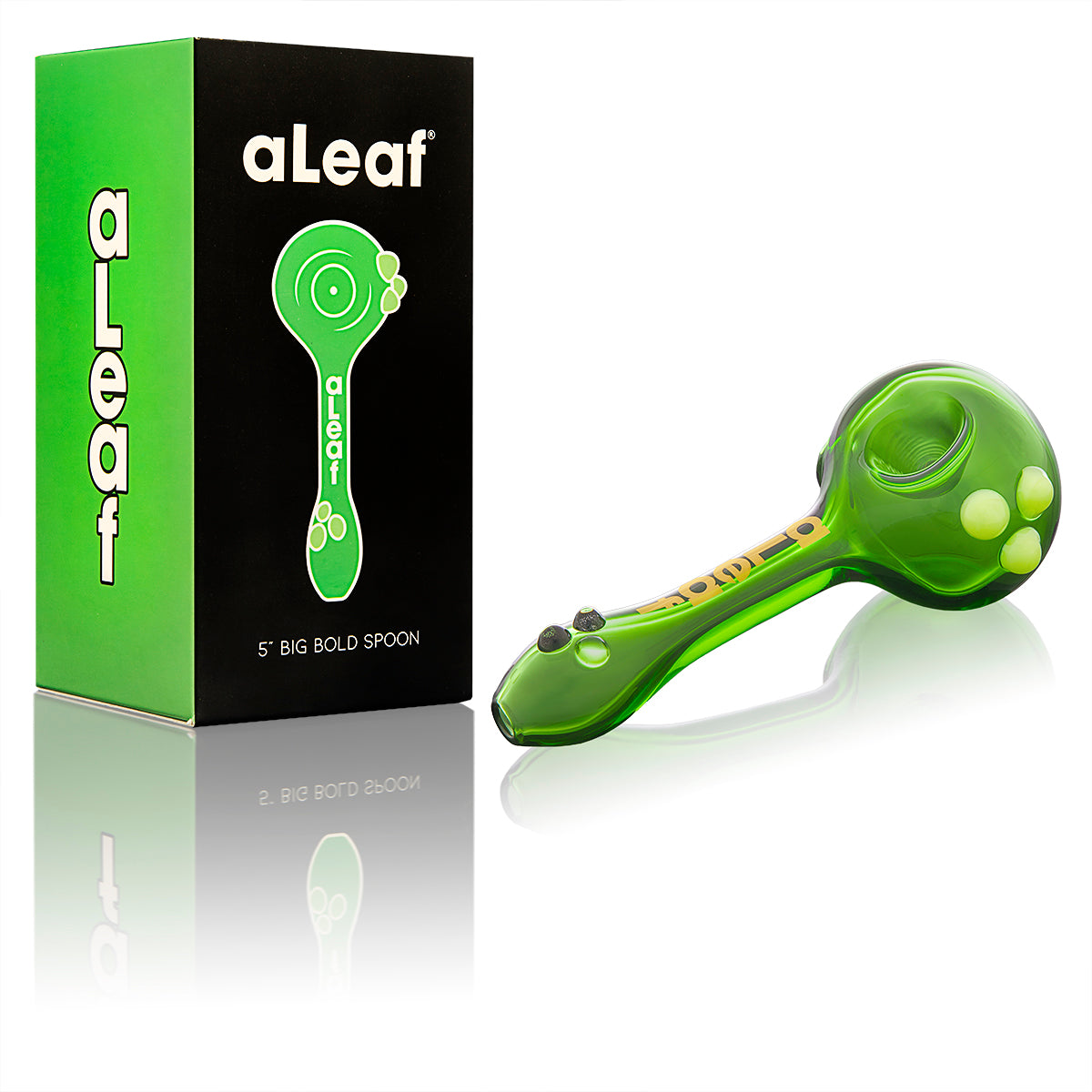 aLeaf 5" Big Bold Spoon Hand Pipe | Color Glass Spoon Pipe – aLeaf Glass