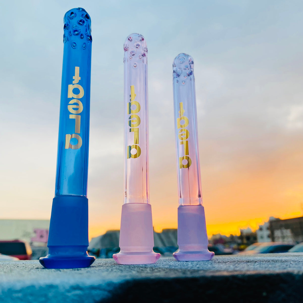 5" Colored Glass Honeycomb Downstem – aLeaf Glass