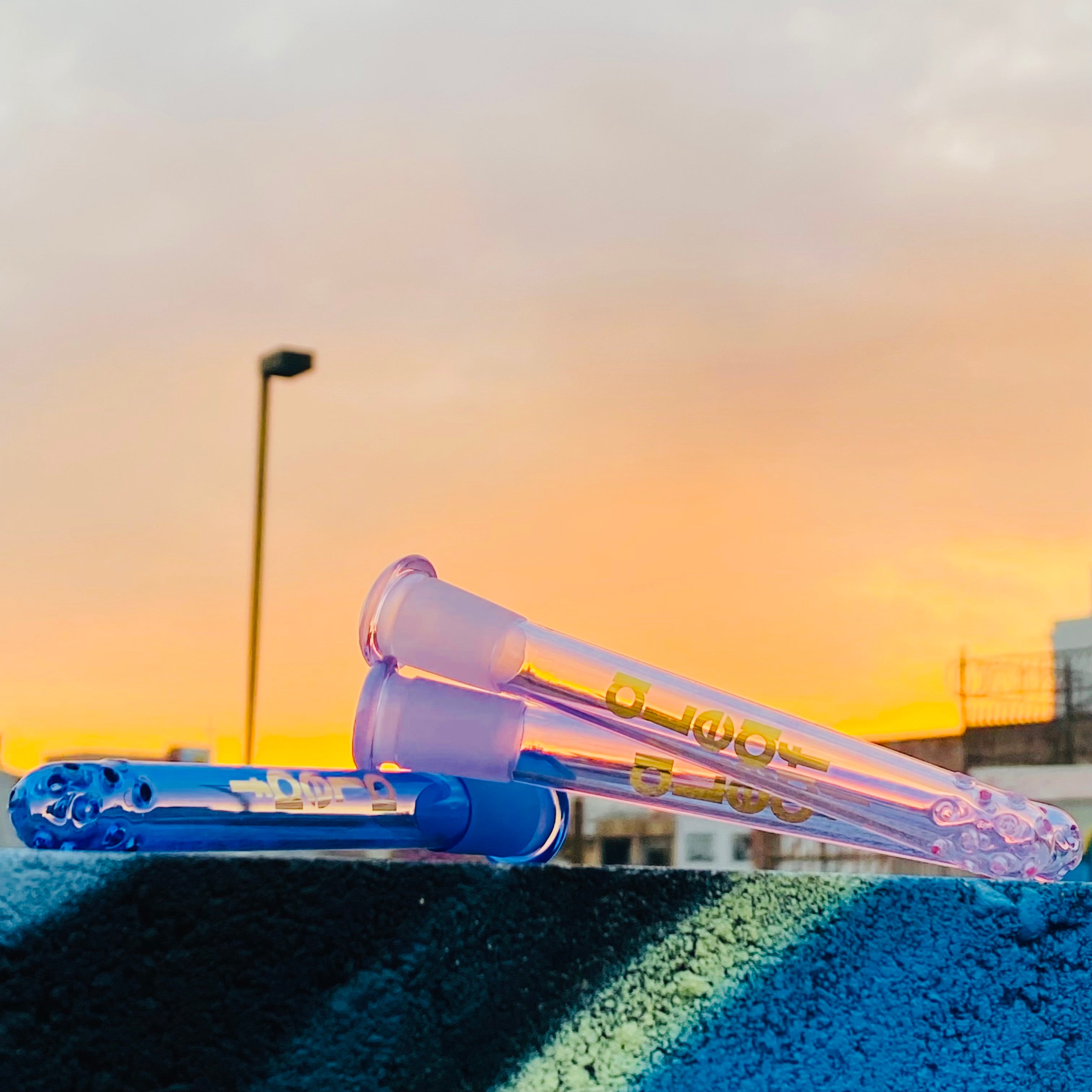 5" Colored Glass Honeycomb Downstem – aLeaf Glass