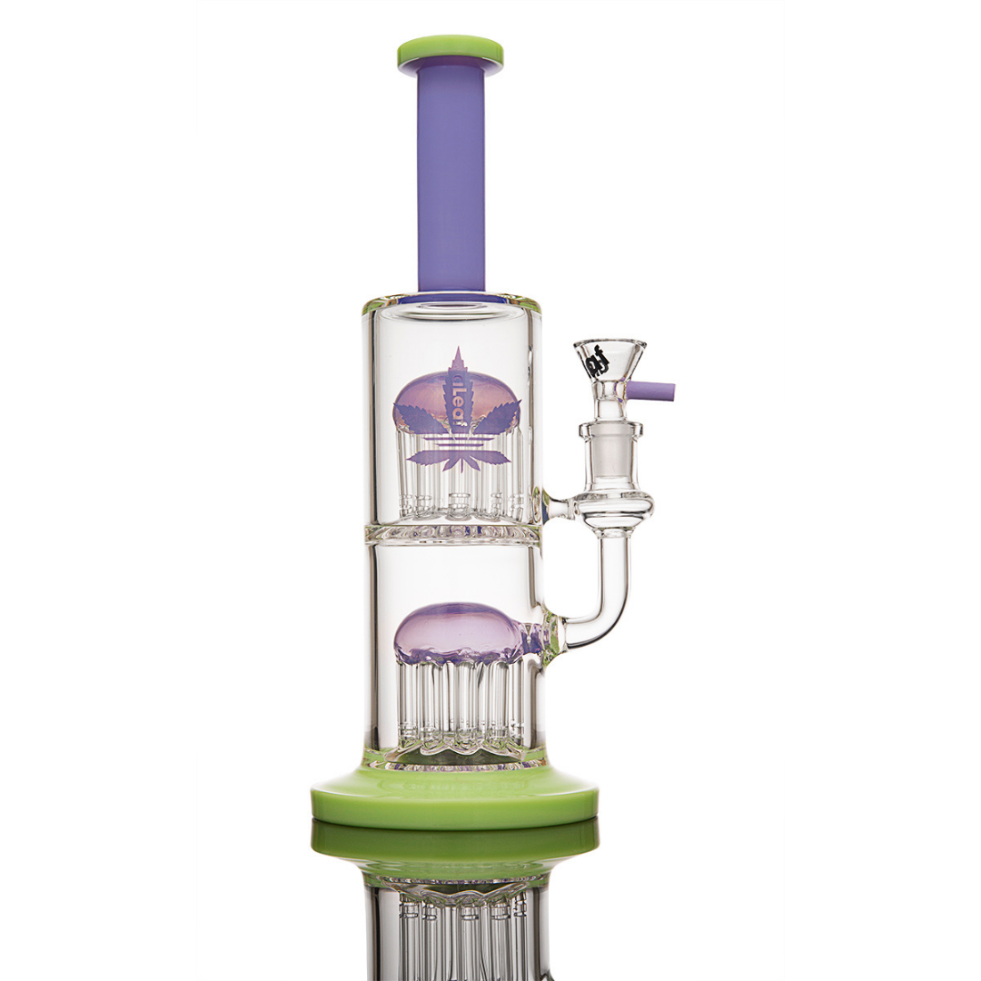 USA Double Tree Perc Water Pipe – aLeaf Glass